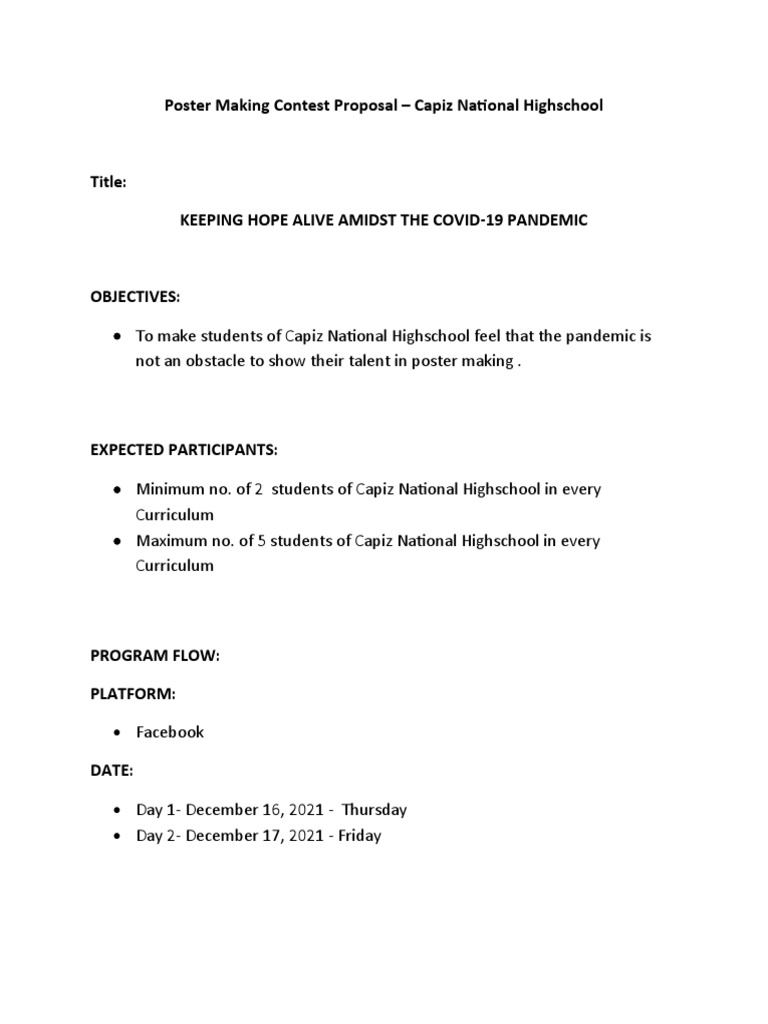 Poster Making Contest Proposal | PDF