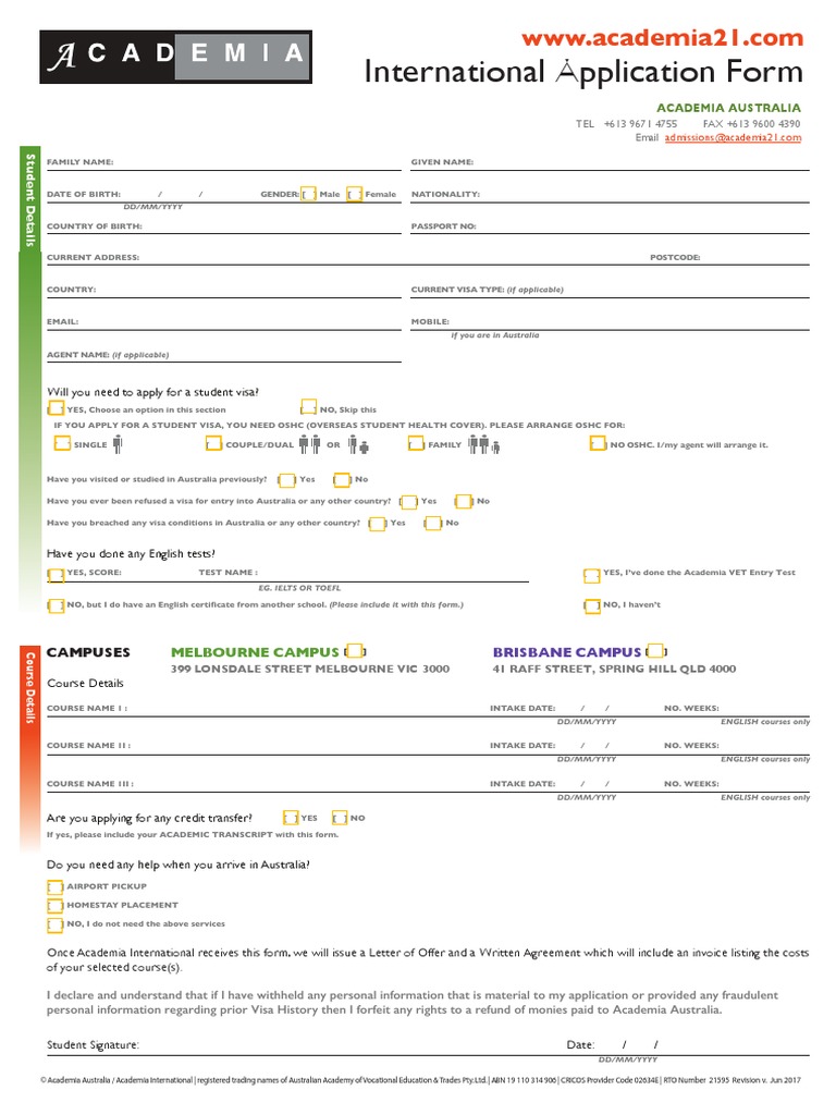 International Application Form: Will You Need To Apply For A Student ...