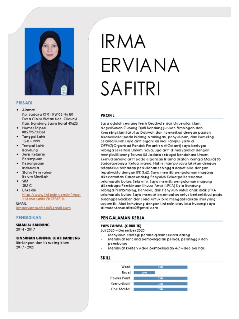 Irma Erviana Safitri (Resume) | PDF