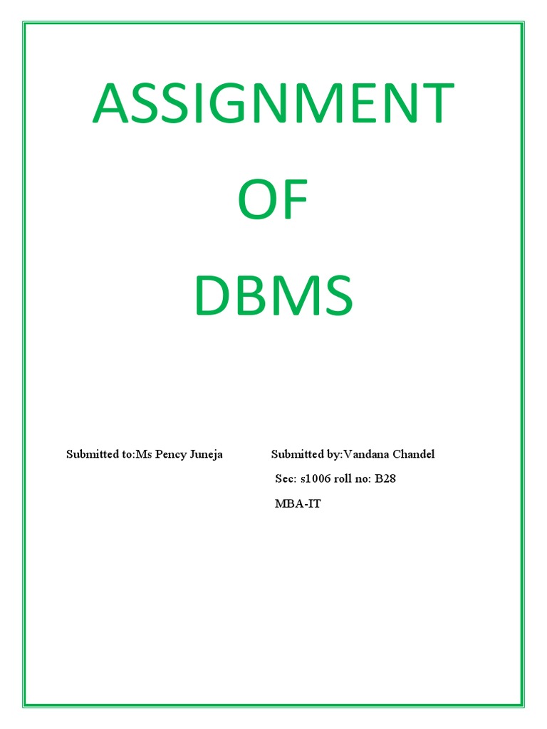 Assignment Of Dbms Pdf Relational Database Relational Model 8443