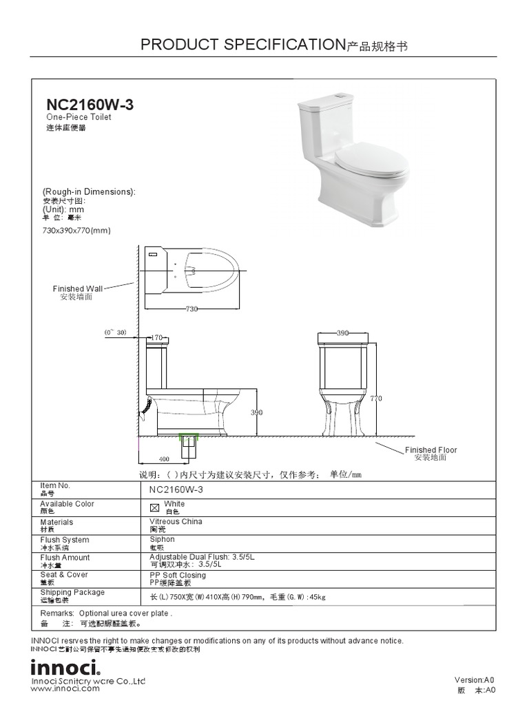 BỒN CẦU INNOCI - BỒN TẮM JAQUAR - BỒN TẮM BAGNO DESIGN | PDF