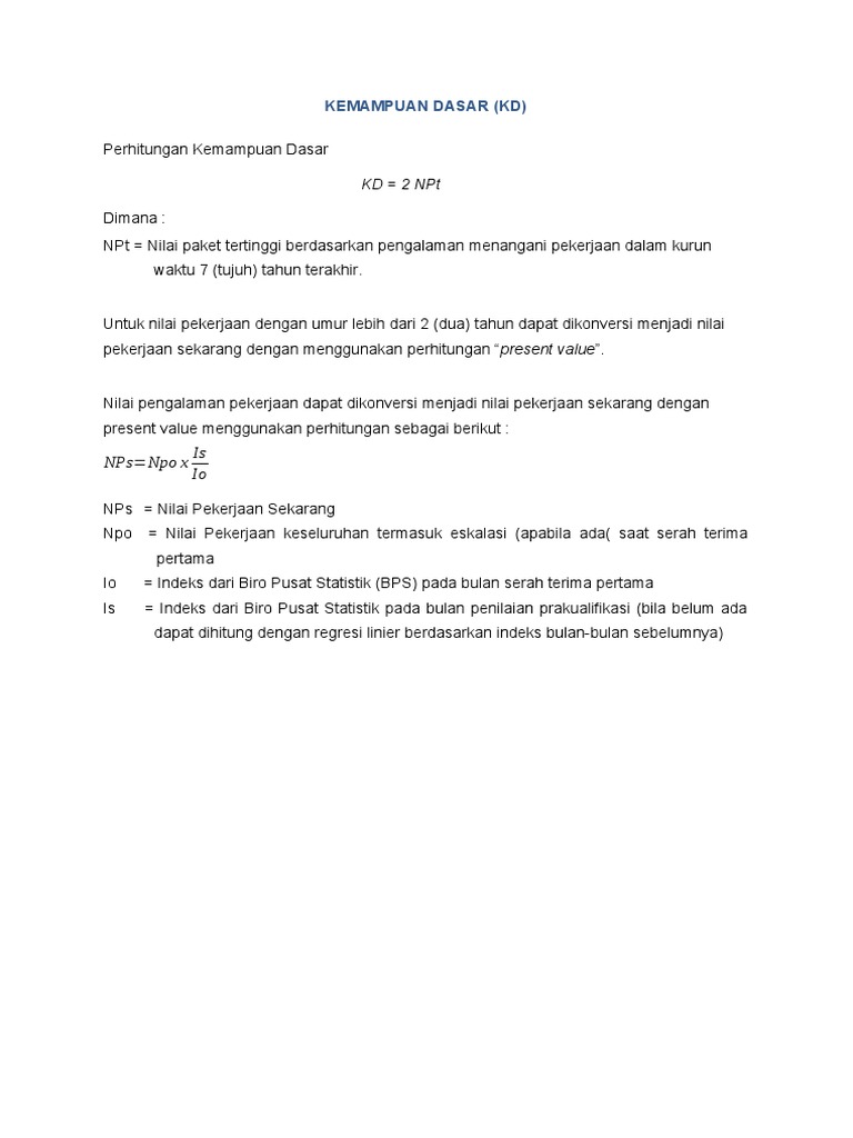 Bukti Kemampuan Dasar KD | PDF