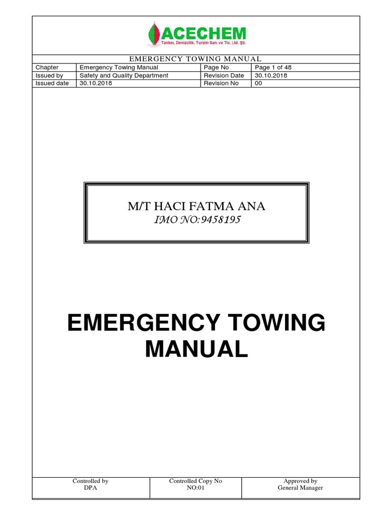 2.emergency Towing Manual | PDF | Anchor | Ships