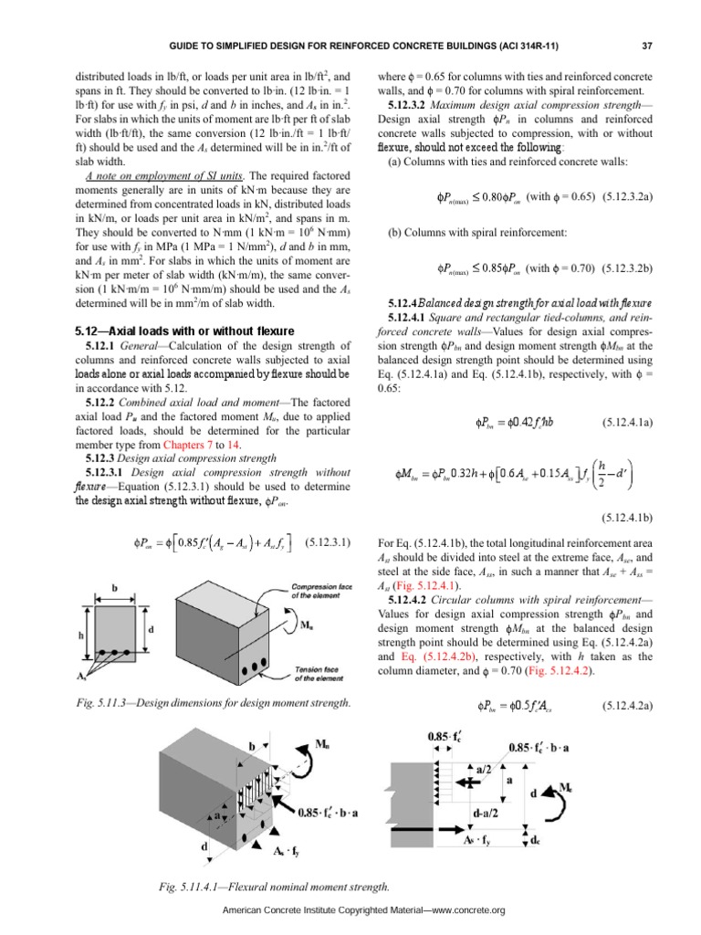 ACI 314R-11 Guide To Simplified Design For Reinforced Concrete ...