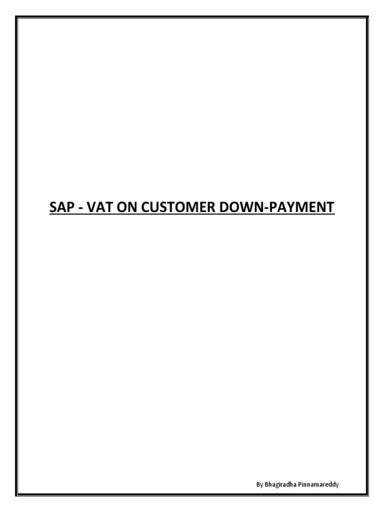 SAP - VAT On Customer Down-Payment | PDF | Value Added Tax | Payments