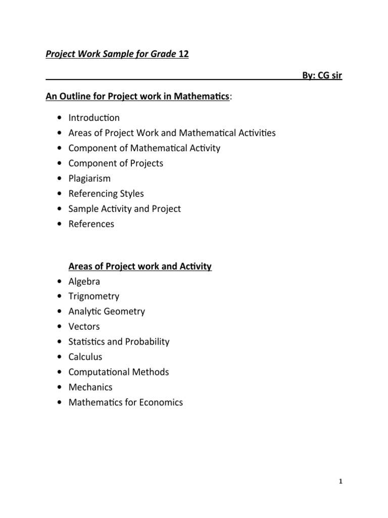 Grade 12 Math Project Guidelines | PDF | Mathematics | Euclidean Vector