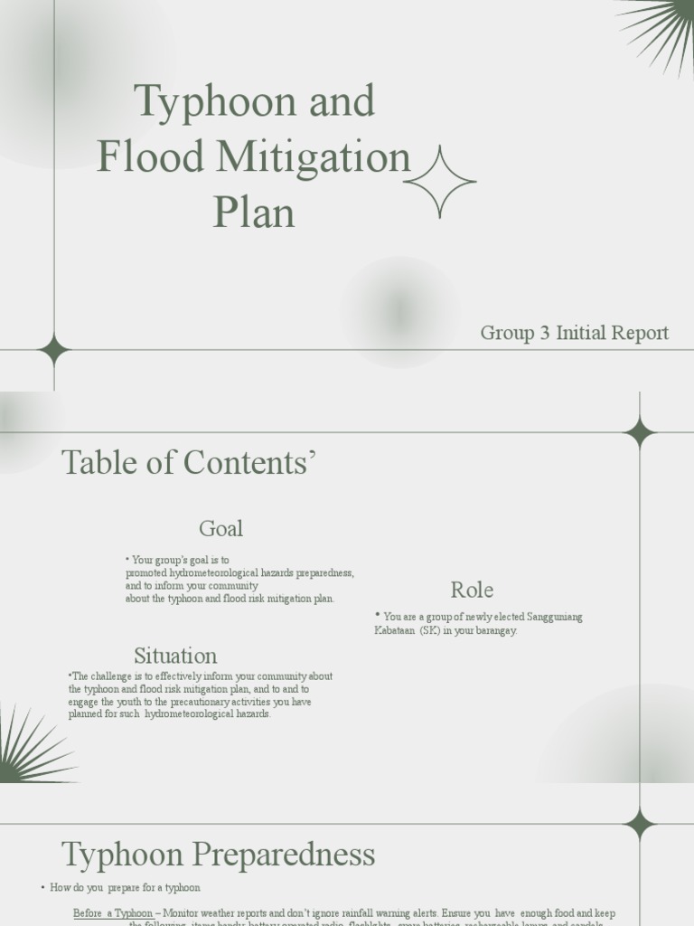 Typhoon and Flood Mitigation Plan: Group 3 Initial Report | PDF | Flood ...