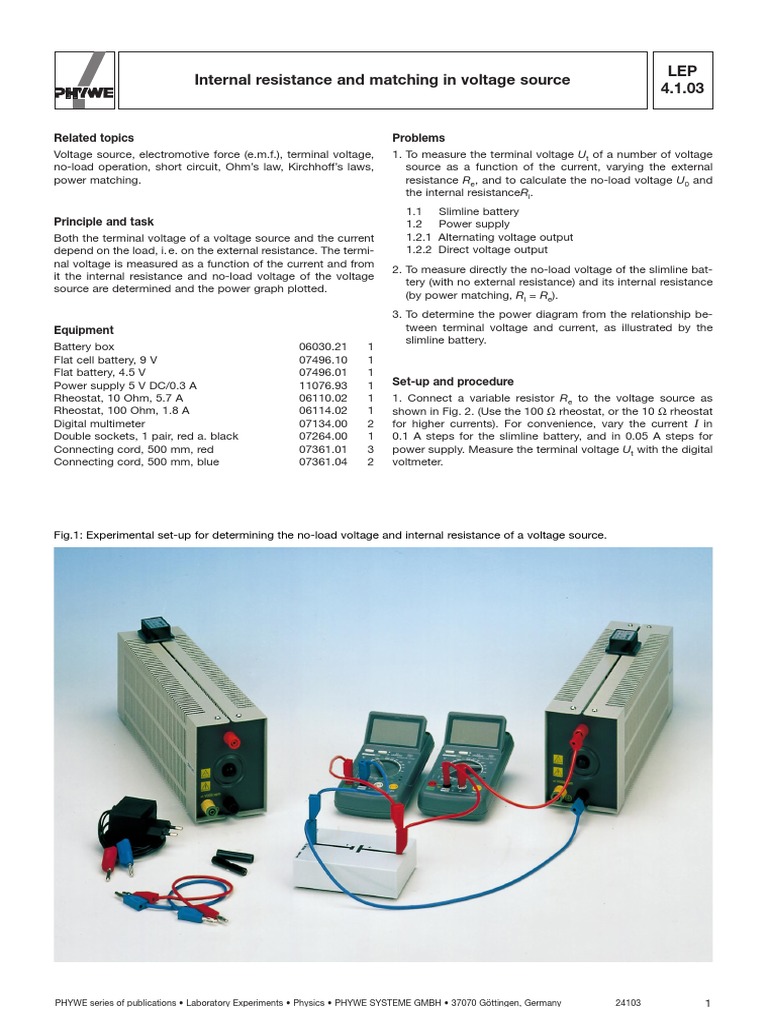 Voltage Source Lab Guide | PDF | Voltage | Electrical Resistance And ...