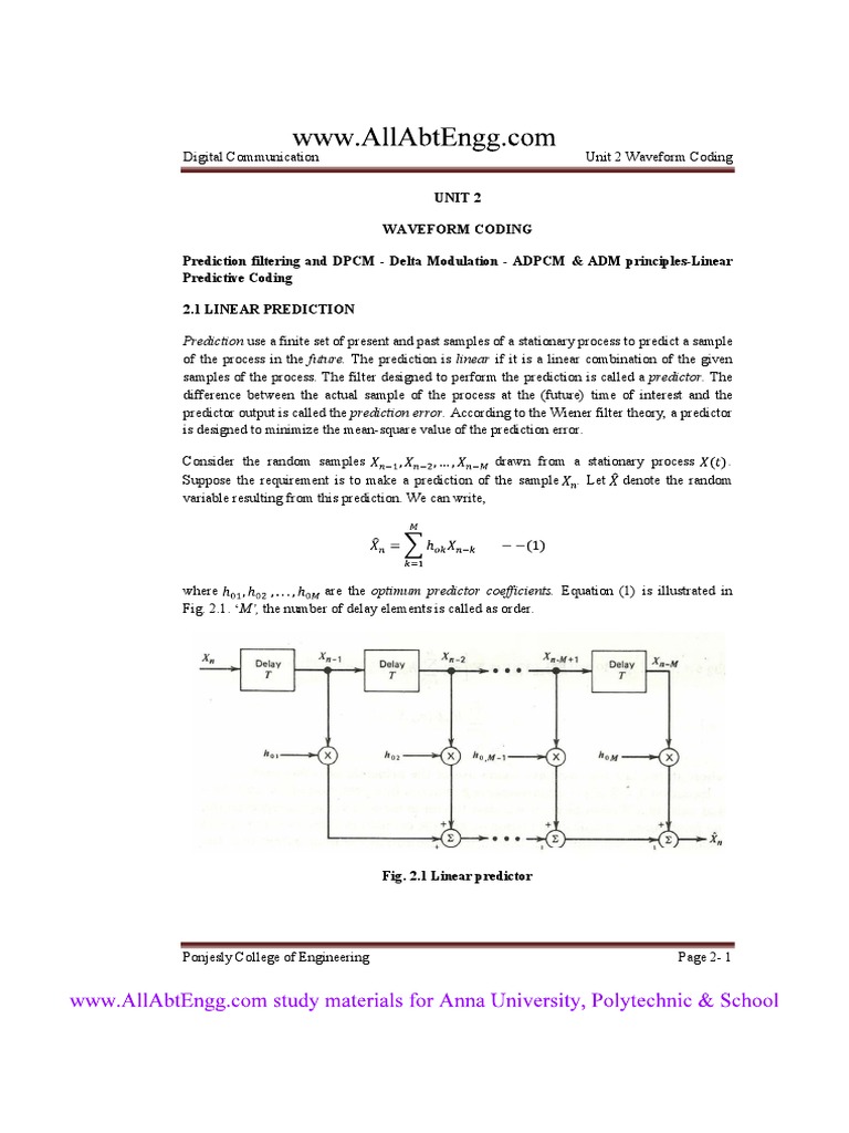 Waveform Coding in Digital Communication | PDF | Sampling (Signal Processing) | Modulation