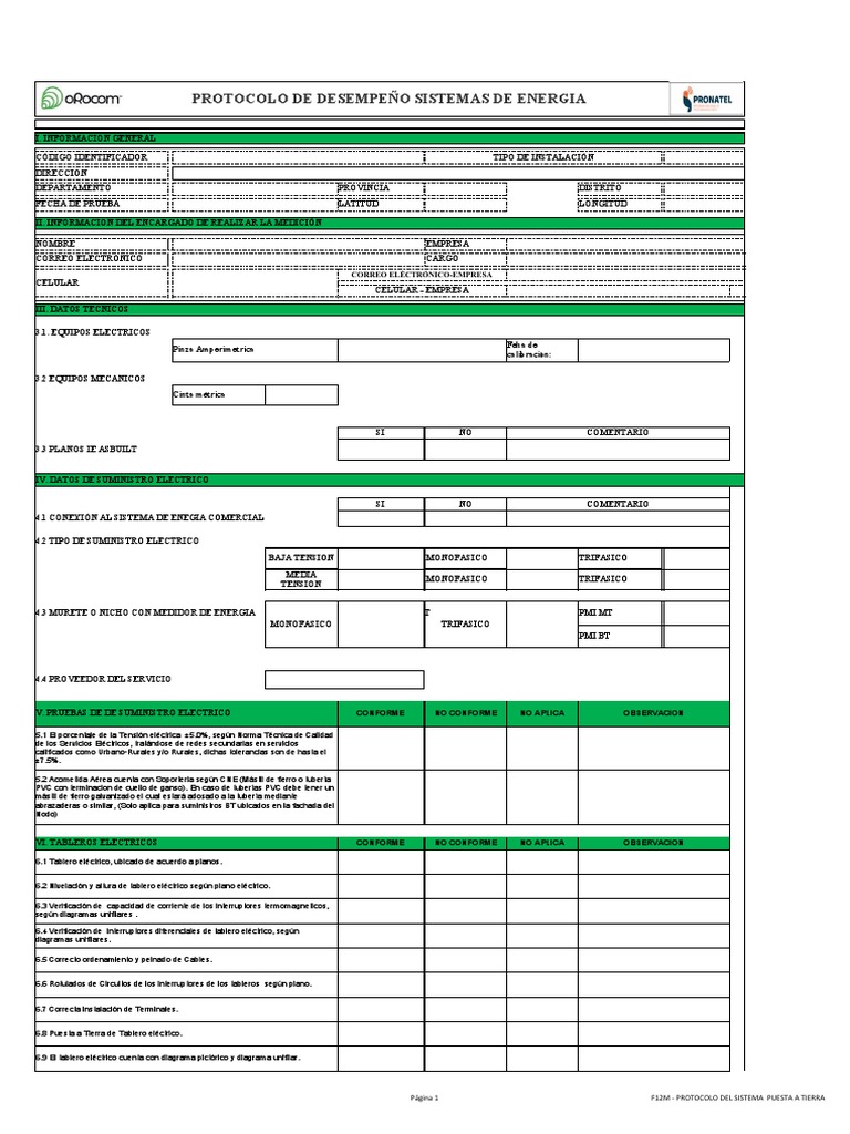 Resultados del protocolo de desempeño de sistemas de energía en ...