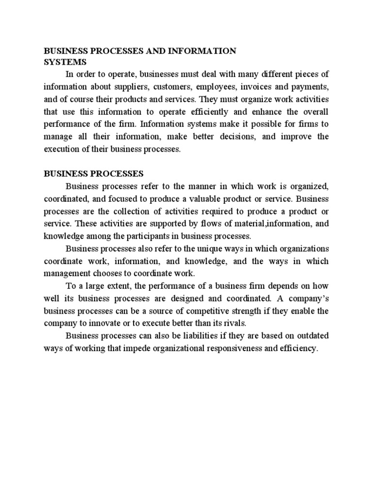 Business Processes and Information | PDF | Business Process ...