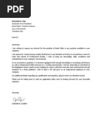 APPLICATION-LETTER Work Immersion | PDF