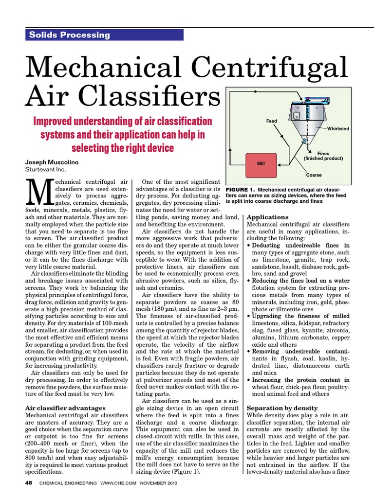 Mechanical Centrifugal Air Classifiers | PDF | Rock (Geology) | Materials
