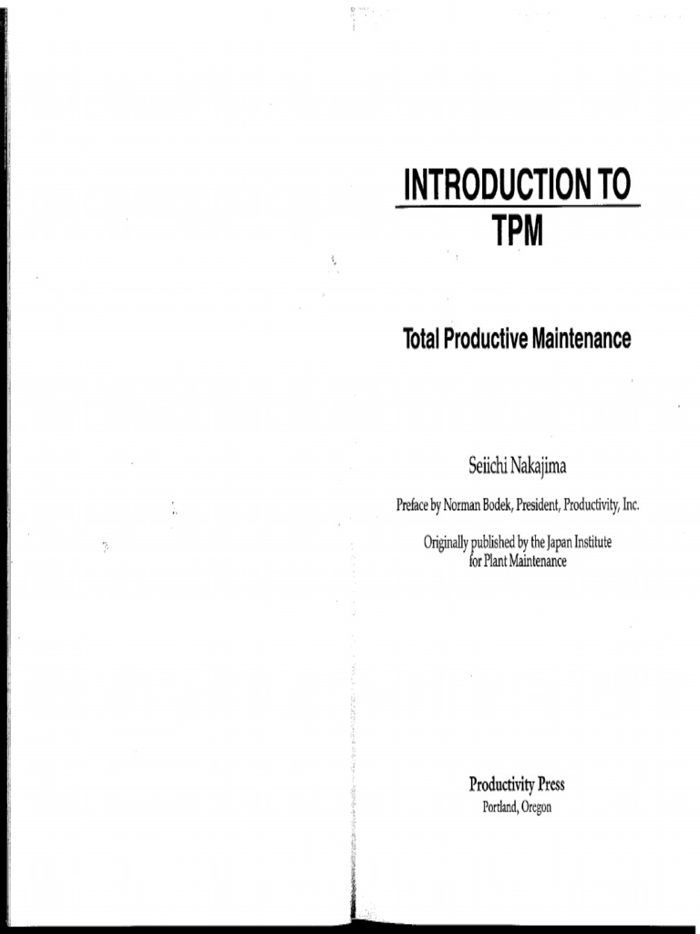 Introduction To TPM (Total Productive Maintenance) | PDF