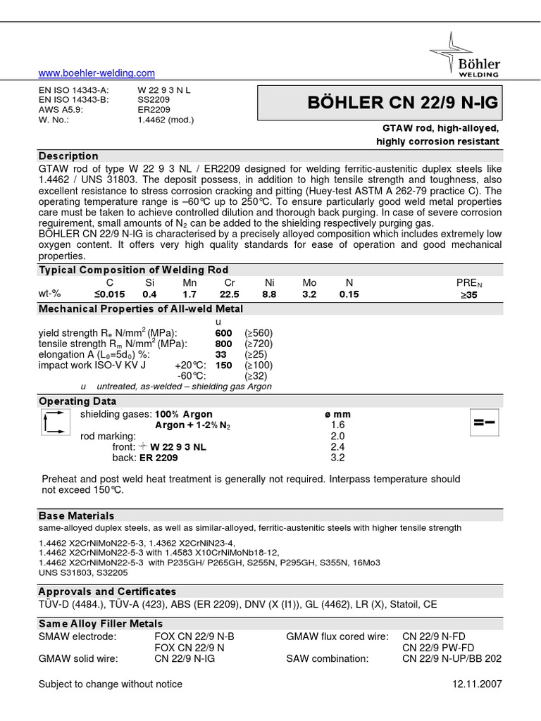 Duplex UNS 32205 | PDF | Corrosion | Welding