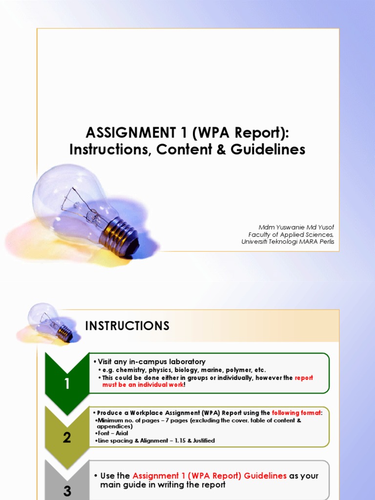 Assignment 1 (Wpa Report) Instructions & Content | PDF | Risk ...