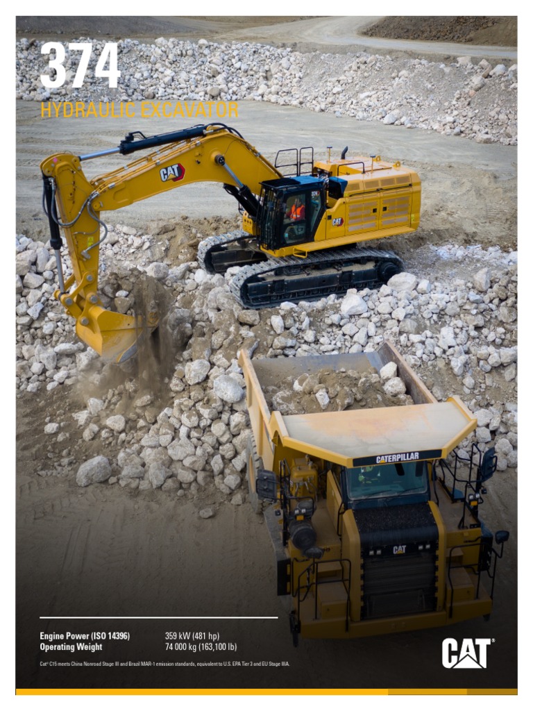Hydraulic Excavator: Engine Power (ISO 14396) Operating Weight | PDF ...