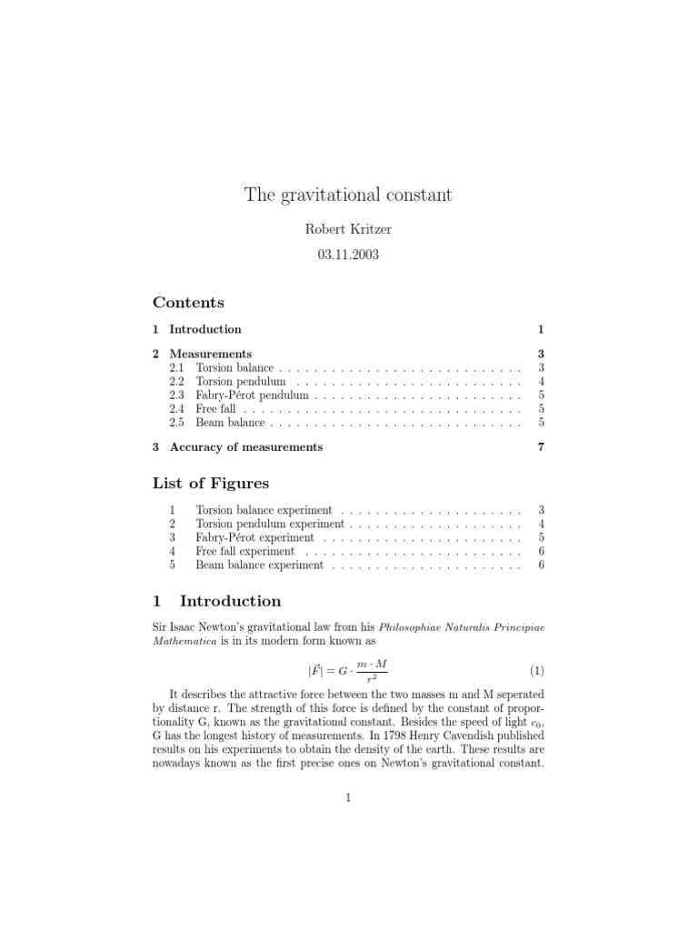 Gravitational Constant | PDF | Mass | Gravity