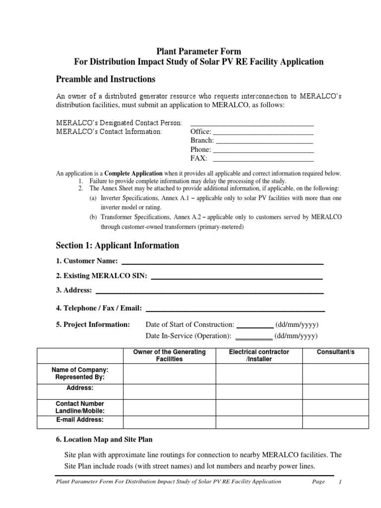 Net Metering Plant Parameter Form - Rev01 | PDF | Power Inverter ...