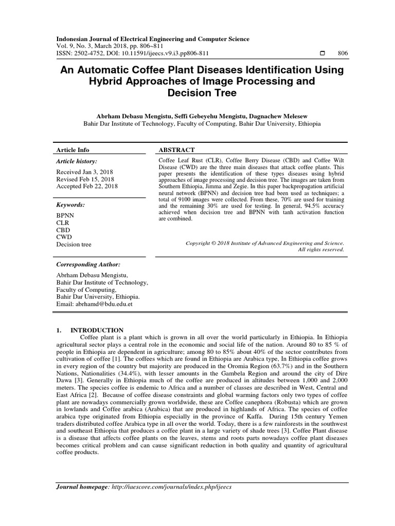 An Automatic Coffee Plant Diseases Identification | PDF | Artificial ...
