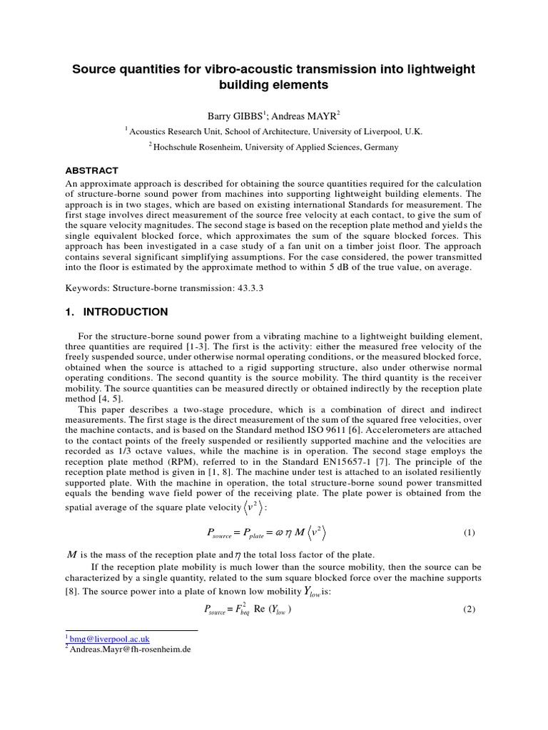 Vibro-Acoustic Measurements | PDF | Euclidean Vector | Force