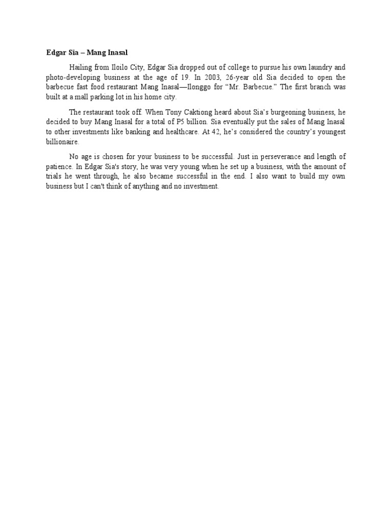 The Inspiring Story of Edgar Sia: From Dropping Out of College to ...