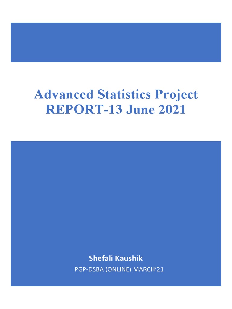 Advance Statistics - Buisness Report | PDF | Principal Component Analysis | Eigenvalues And ...