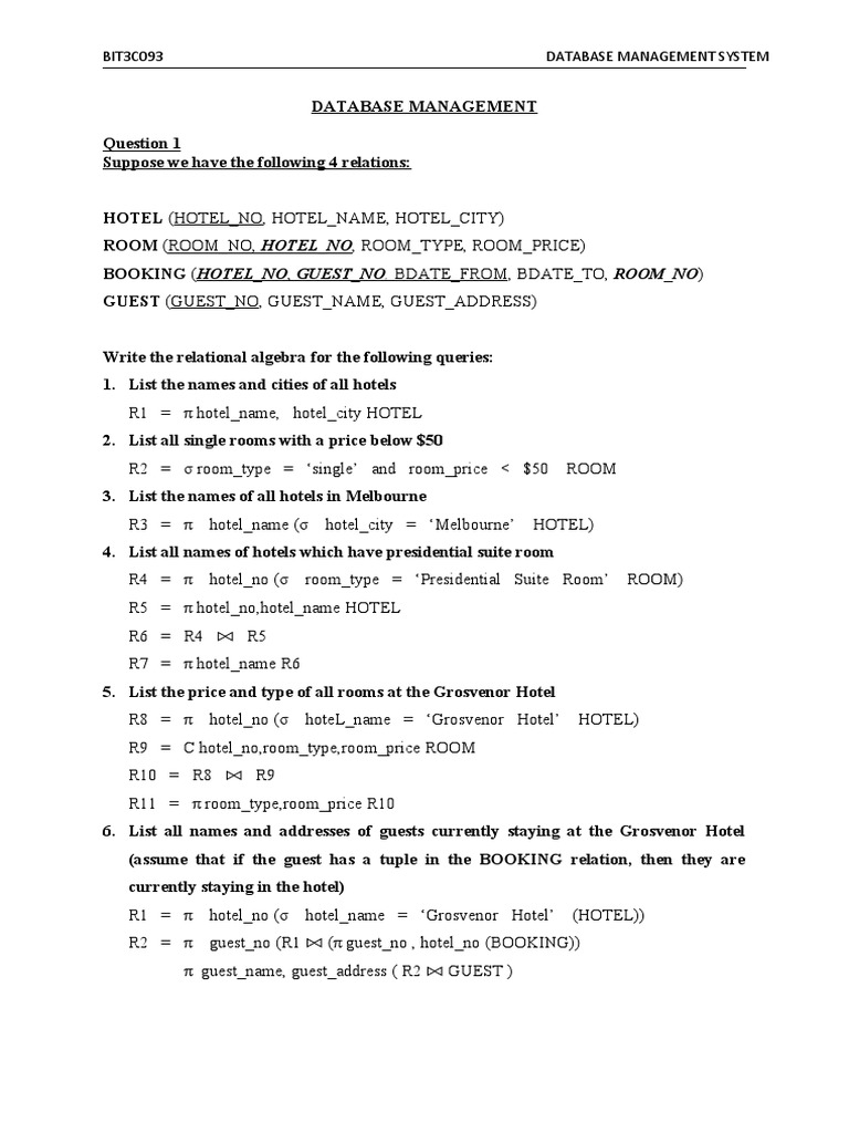 Database Management Answer 2 | PDF