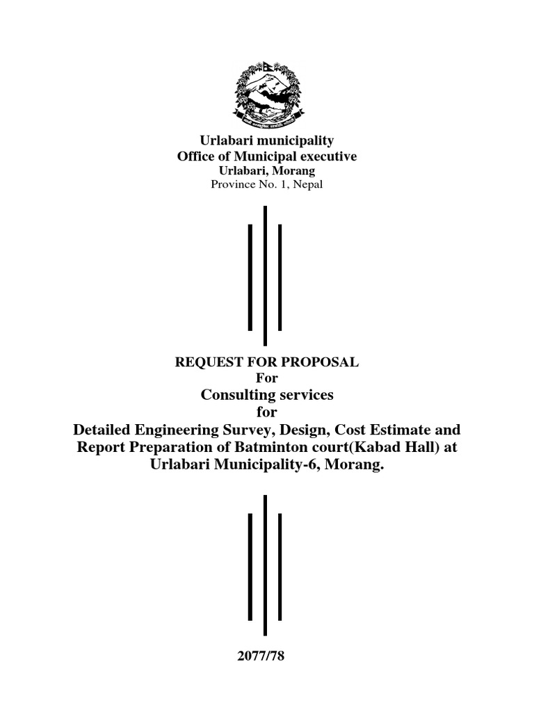 RFP No. 3-Covered Hall TOR | PDF | Consultant | Request For Proposal