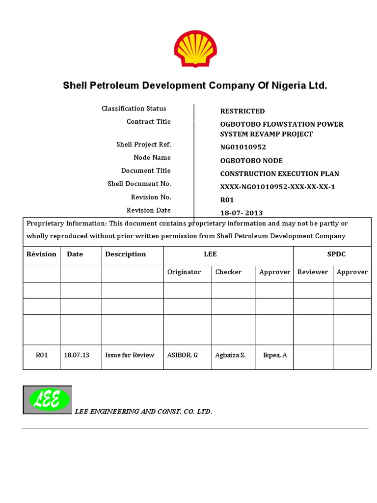 Construction Execution Plan - Shell | PDF | Borehole | Quality Assurance