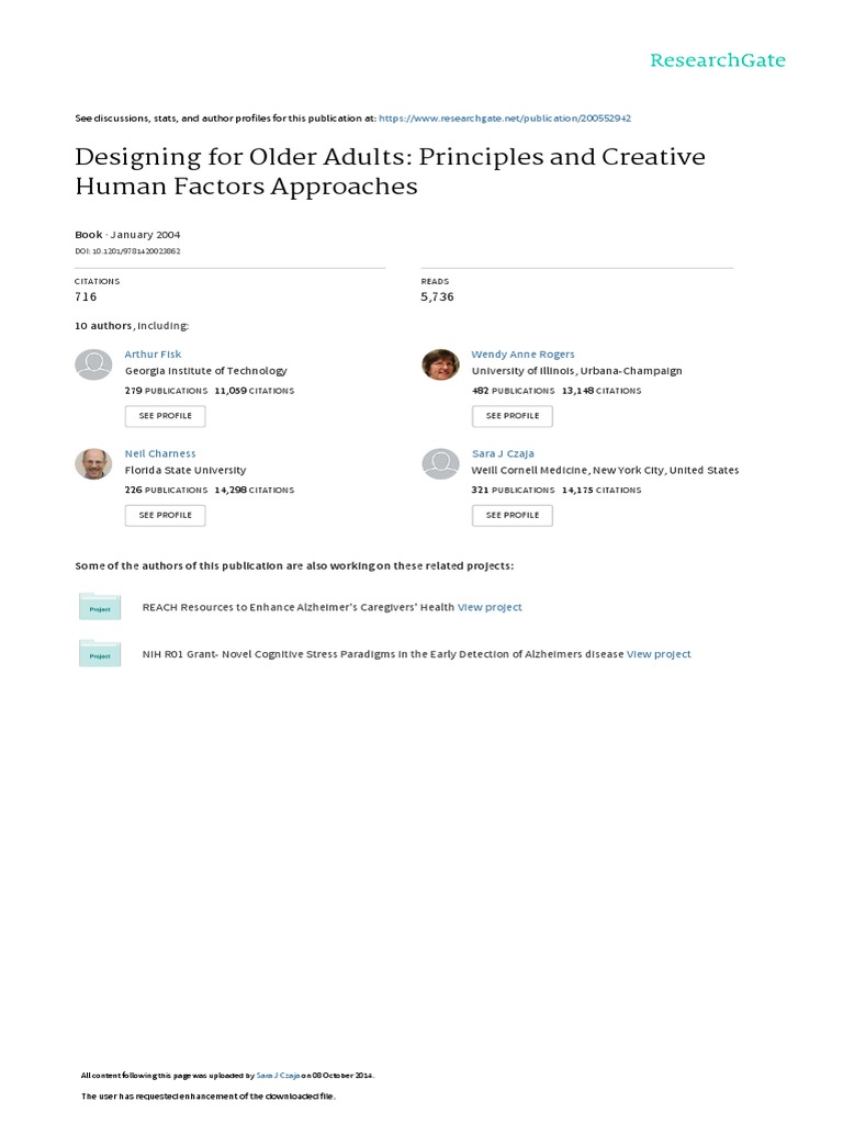 Designing For Older Adults Principles and Creative | PDF