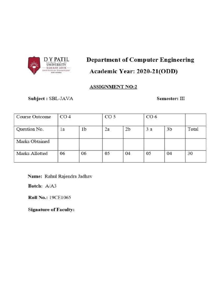Java Assignment 2 | PDF