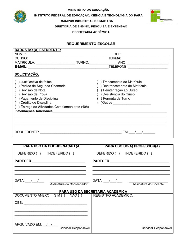 Requerimento Escolar | PDF