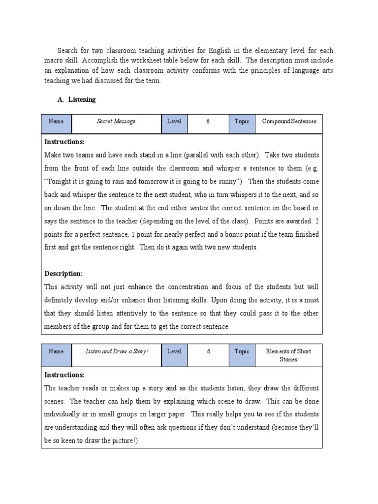 Activities For You! | PDF | Essays | Spelling