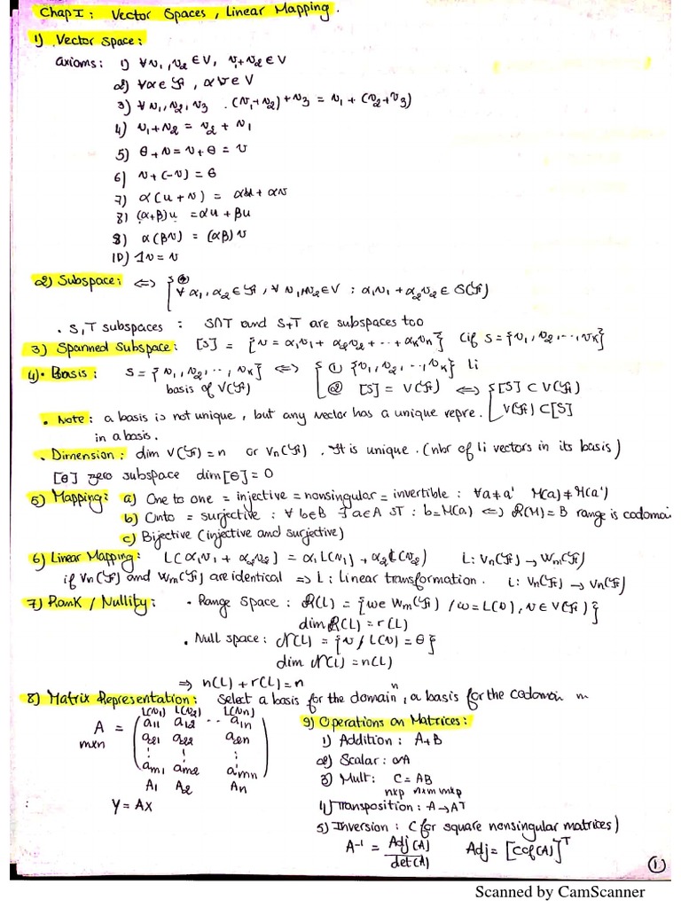 Adv Algebra Summary PDF