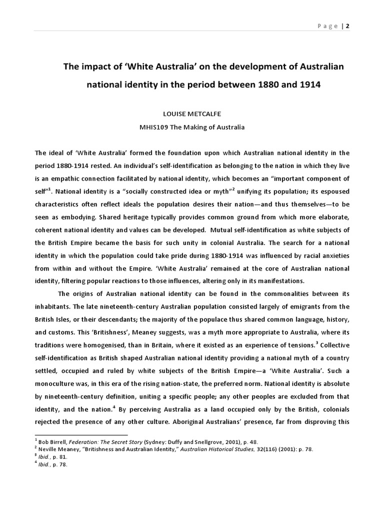 The Evolution of Australian National Identity: How "White Australia ...