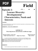 The School Environment: Field Study 1 | PDF | Classroom | Learning