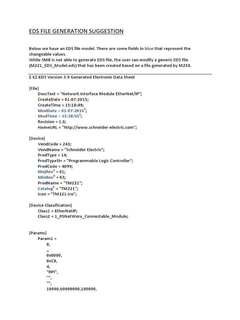 Instruction For EDS File Modification | Download Free PDF | Parameter (Computer Programming ...
