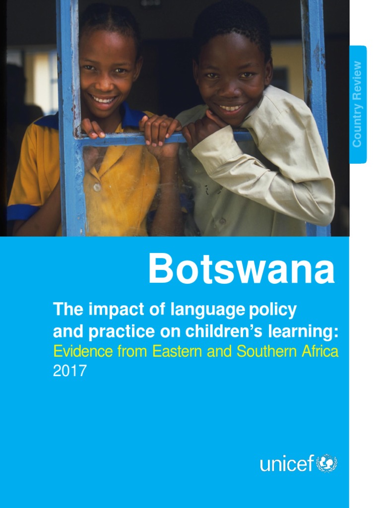 UNICEF 2017 Language and Learning Botswana | PDF | Botswana | English ...