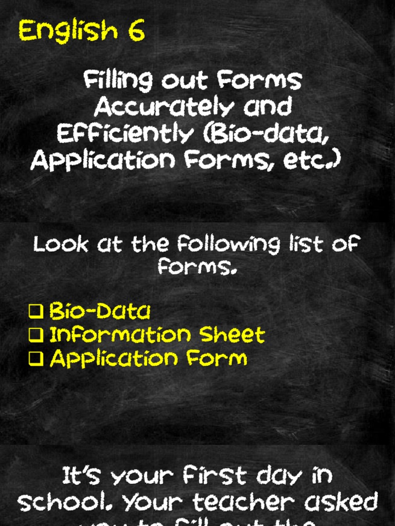 ENGLISH 6 Q2 L2-Filling Out Forms Accurately and Efficiently | PDF