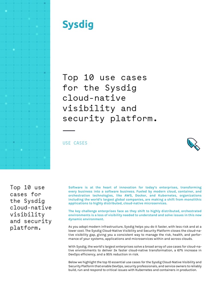 Top 10 Use Cases For Sysdig | PDF | Cloud Computing | Regulatory Compliance