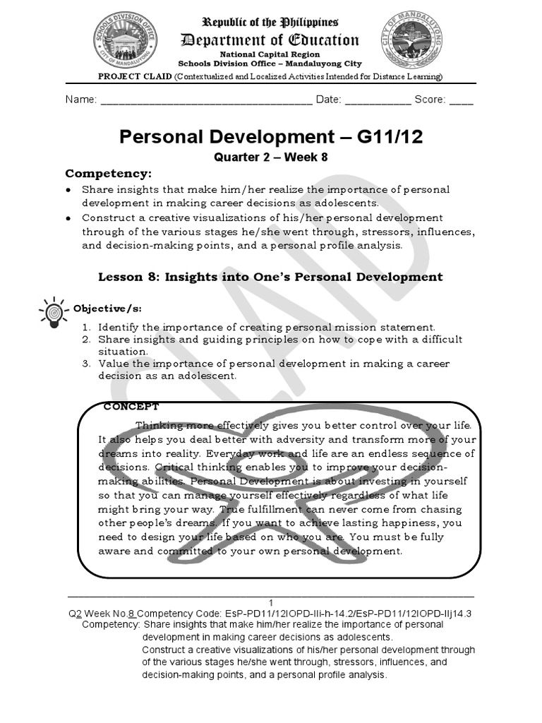 Personal Development Insights for Teens | PDF | Decision Making ...
