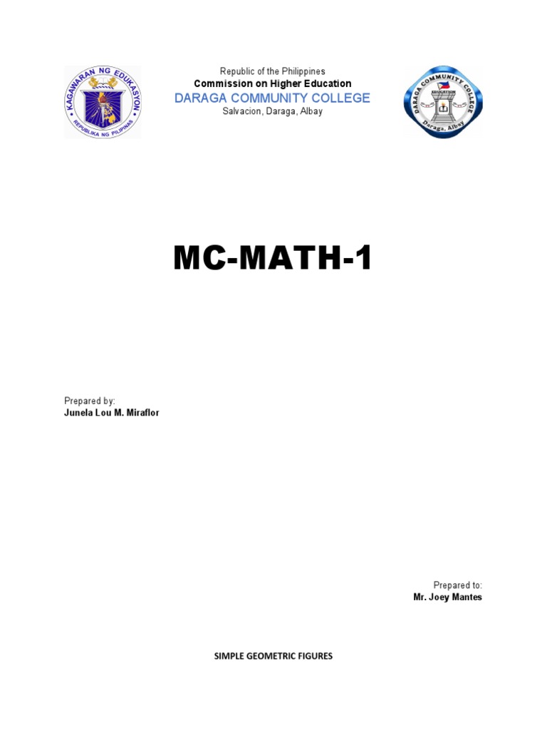 MC-MATH-1: Daraga Community College | Download Free PDF | Line ...