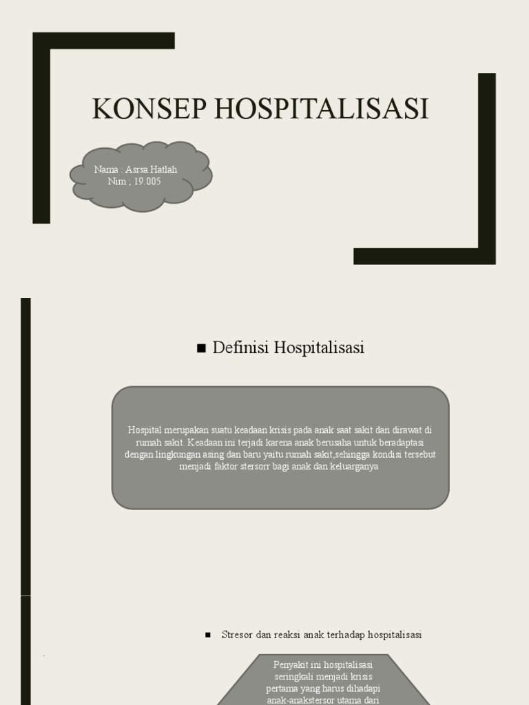 Konsep Hospitalisasi | PDF | Pengembangan Diri | Kesehatan Holistik