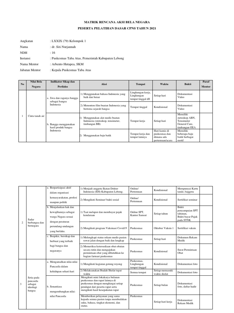 RABN Dokter Puskesmas | PDF