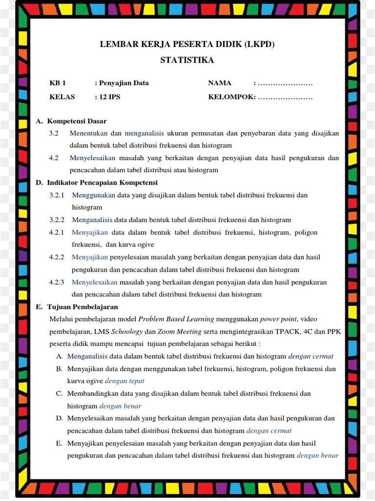 Lembar Kerja Peserta Didik Pertemuan 1 | PDF