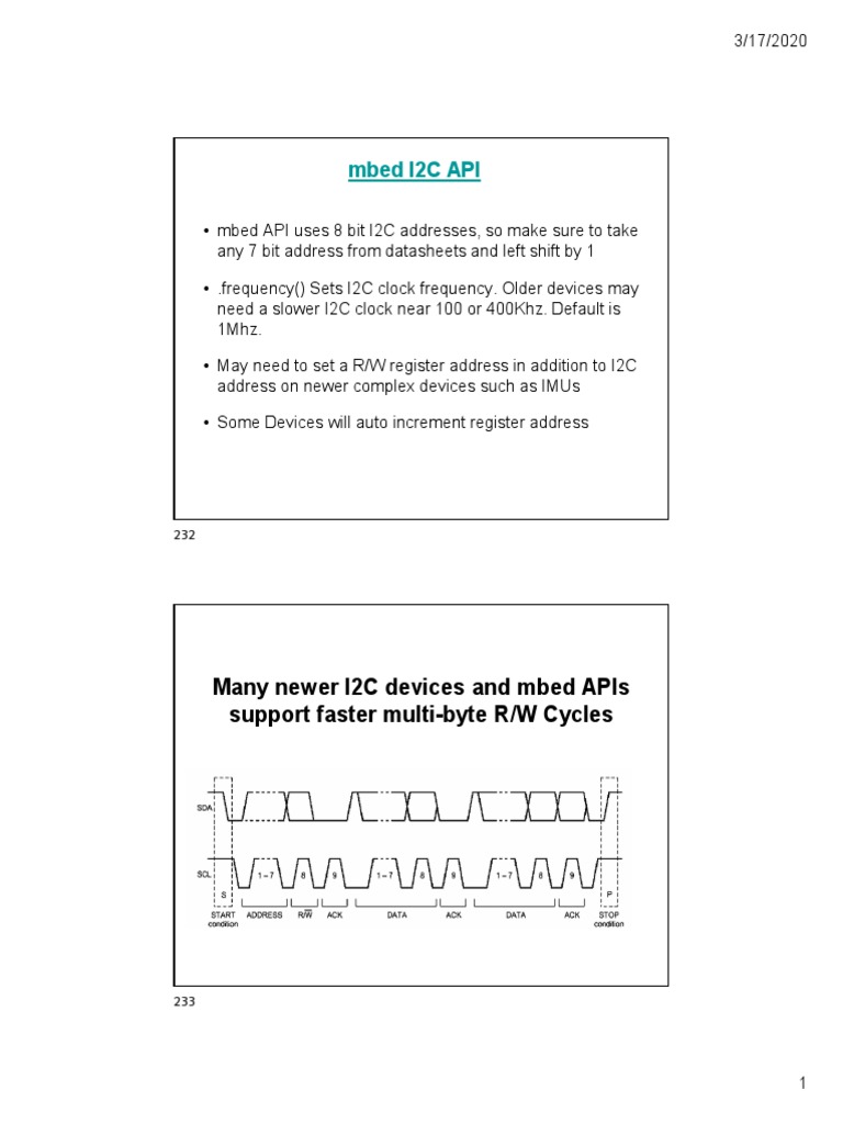 Mbed I2C Api: Many Newer I2C Devices and Mbed Apis Support Faster Multi ...