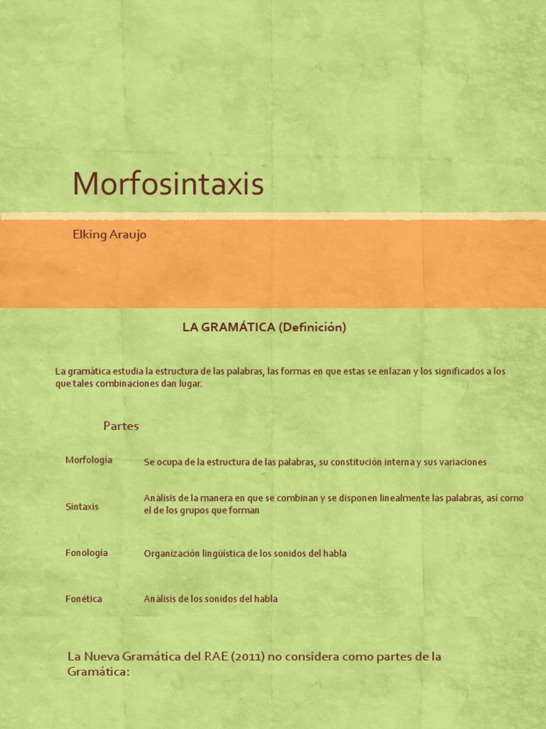 Partes de La Gramatica | PDF | Palabra | Sintaxis