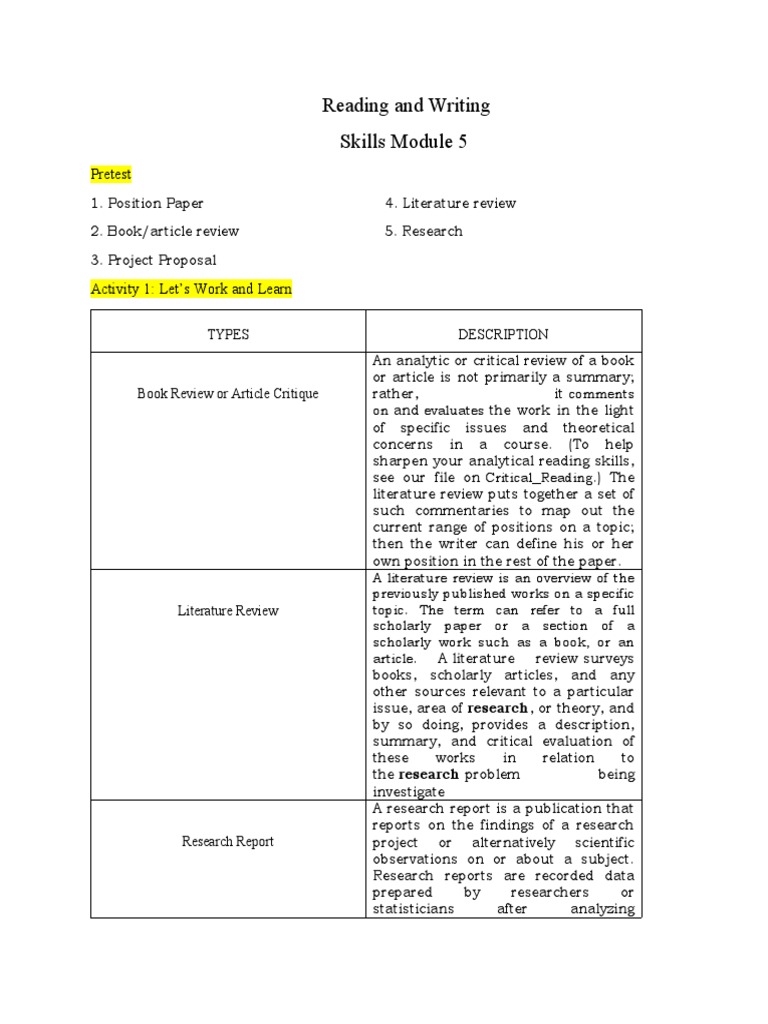 Reading and Writing 5 | PDF | Cognition | Science