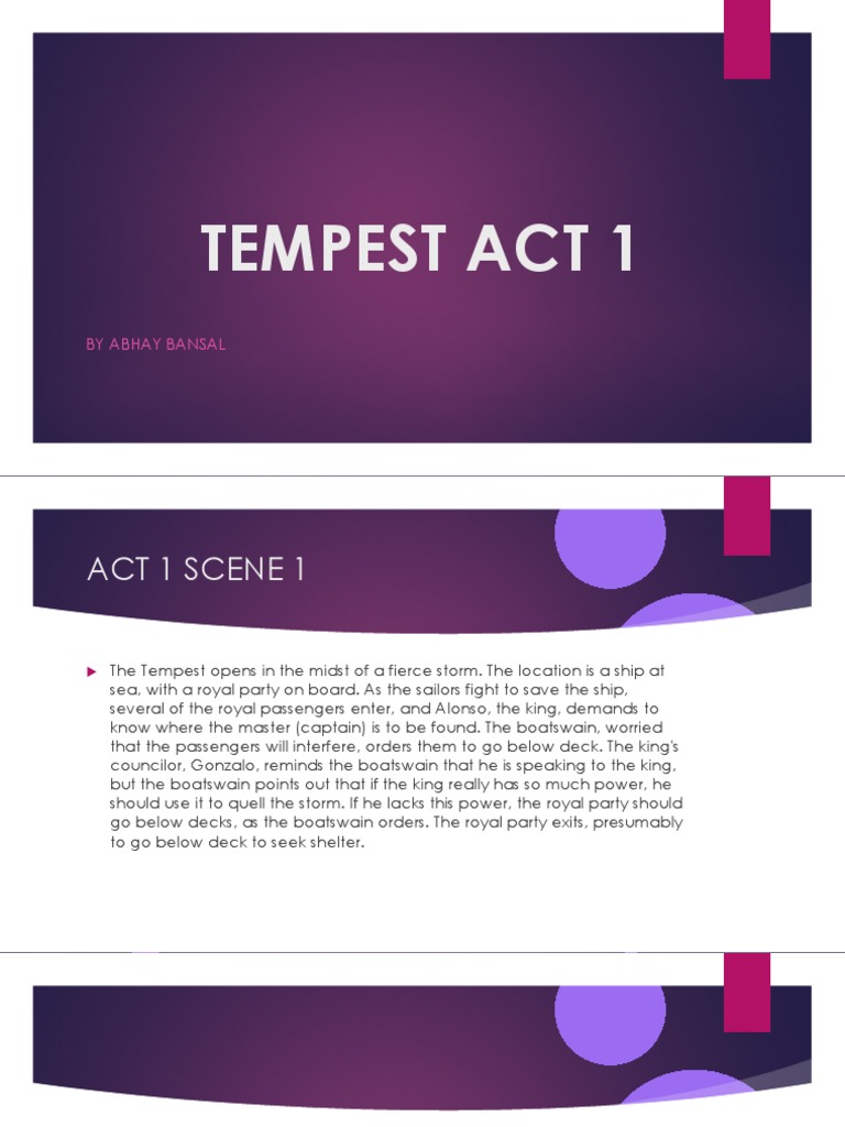 Tempest Act 1: by Abhay Bansal | PDF